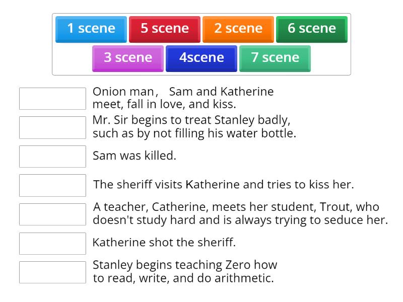 Holes 22-29 Comprehension Activity - Match up