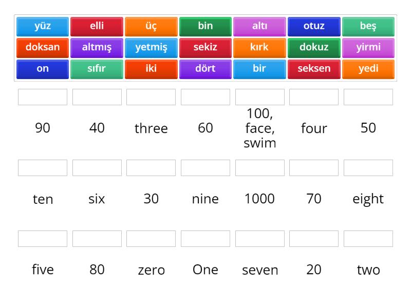 Sayilar 0-1000 - Match up