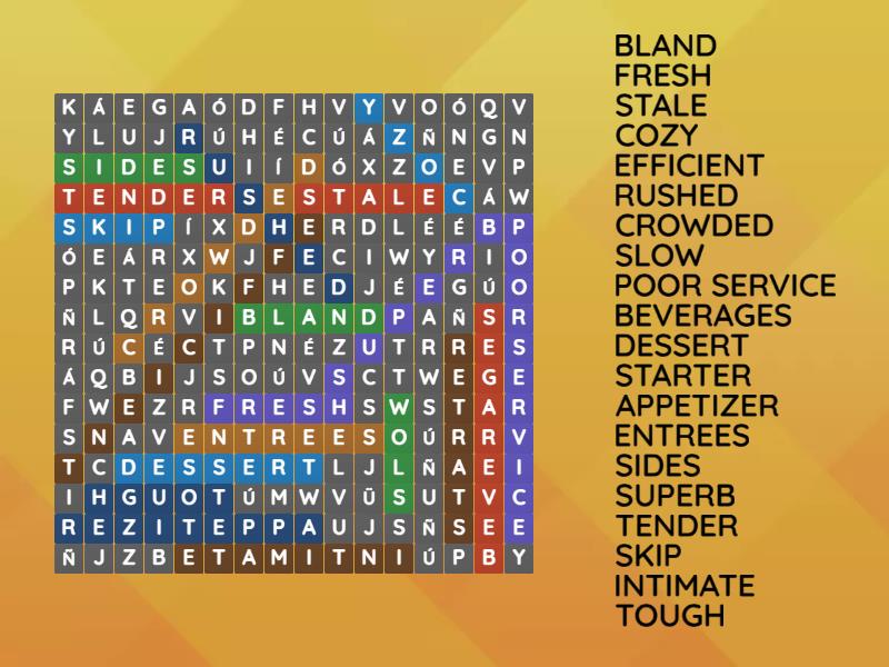 Vocabulary lvl 4 Unit 5 - Sopa de letras