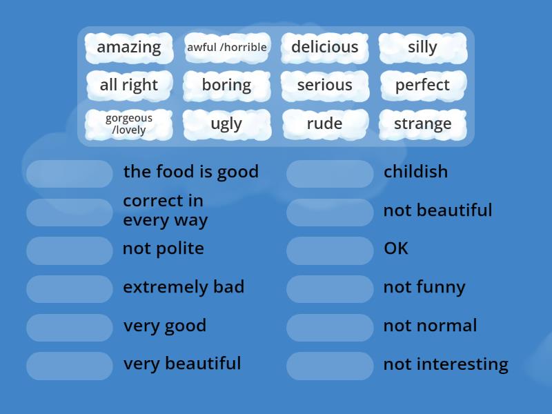 PI ONE 1A [common adjectives] - Match up