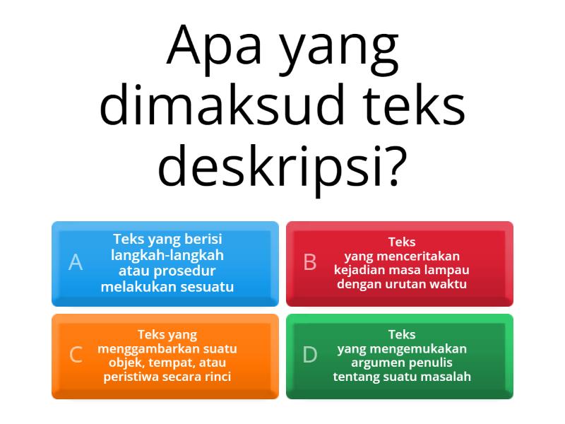KUIS TEKS DESKRIPSI - Cuestionario