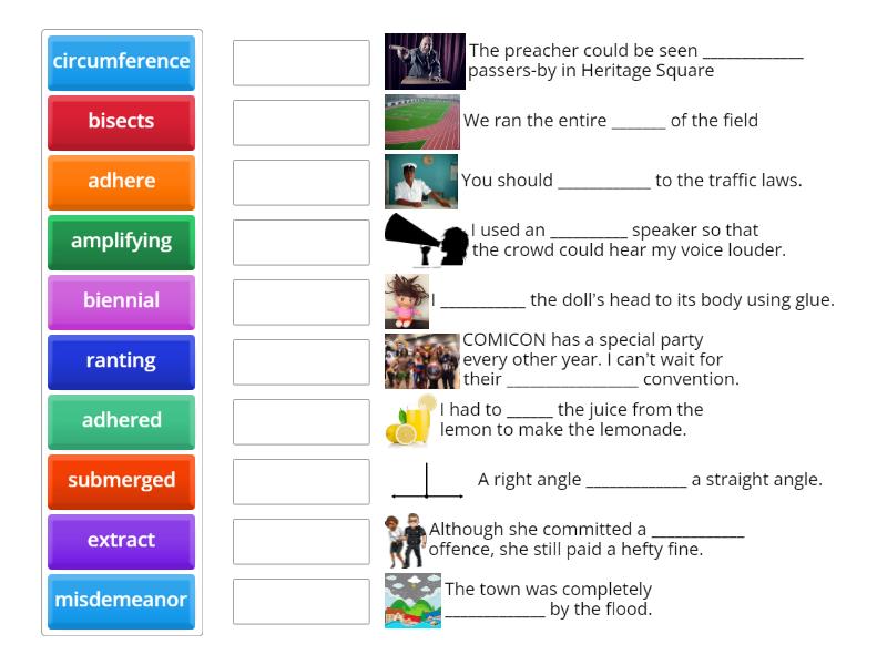 Vocabulary-Context Clues - Match up