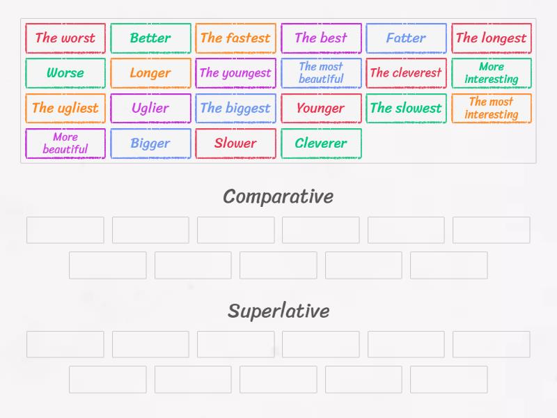 Degrees of comparison - Group sort