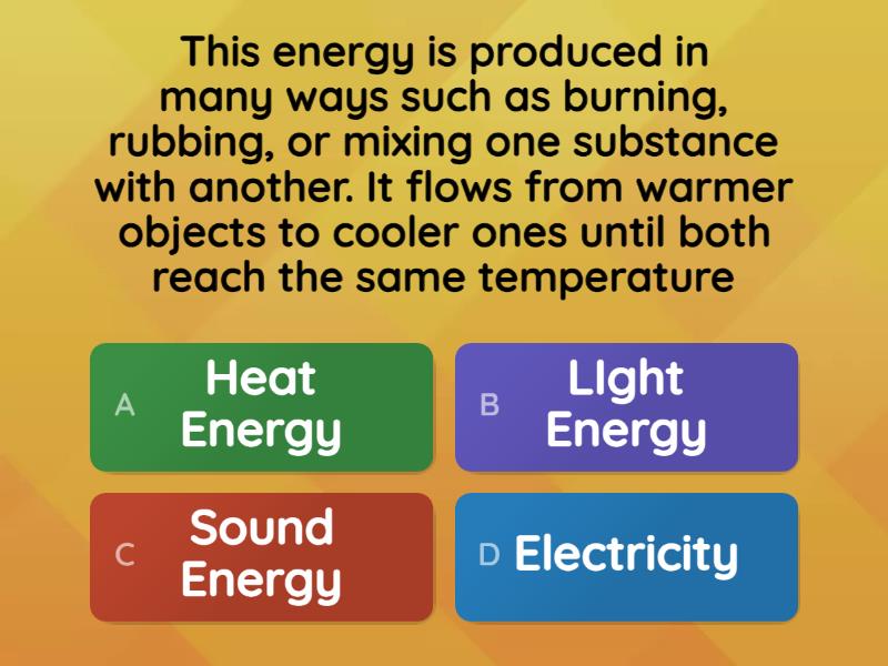 Science - ENERGY - Quiz