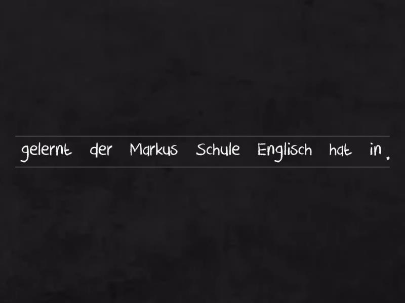 Perfekt Wortfolge - Unjumble