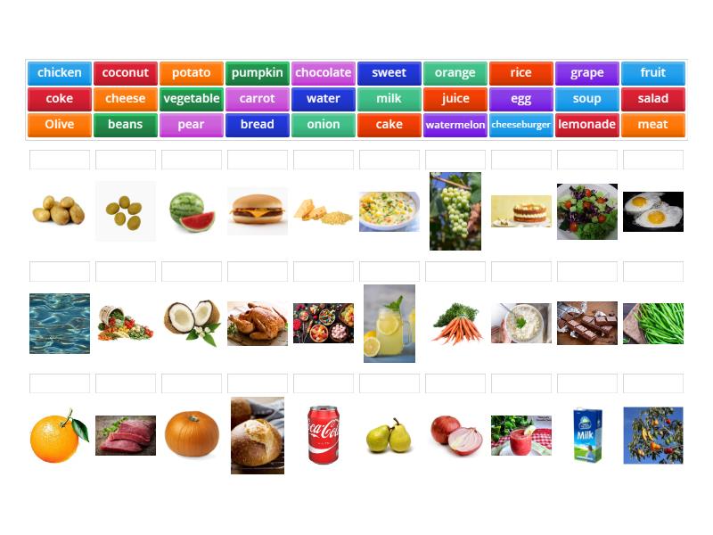 Food vocabulary - Match up