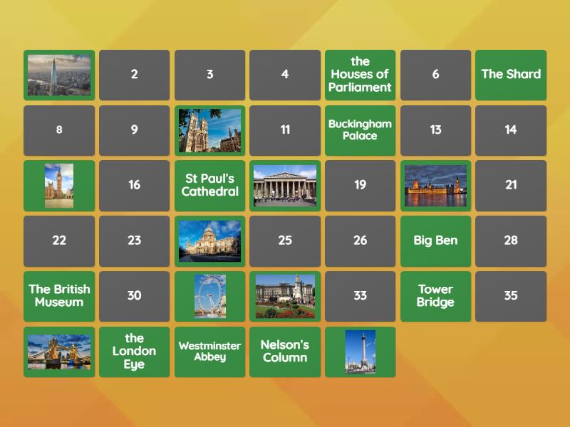 London landmarks - Matching pairs