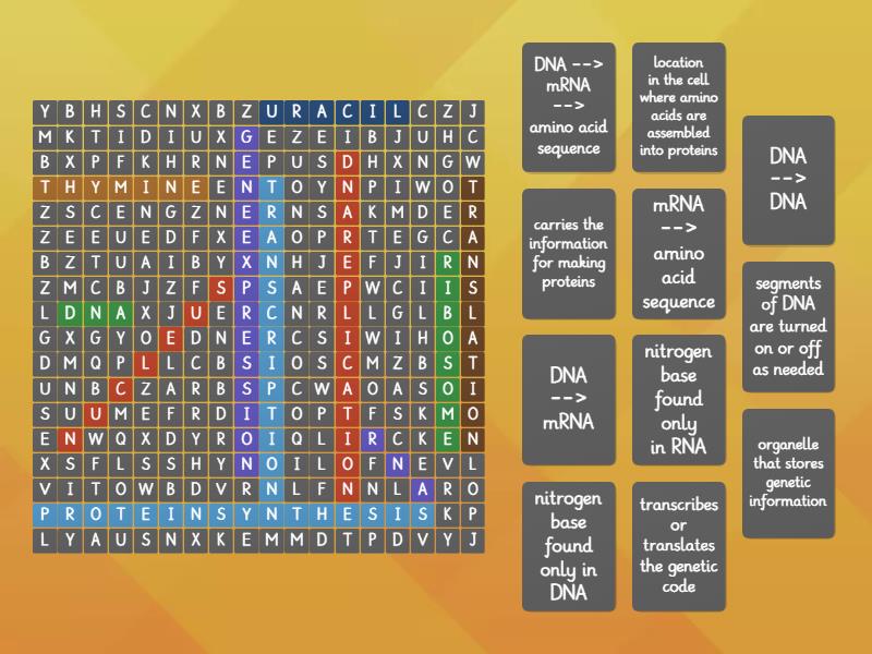The Genetic Code - Wordsearch
