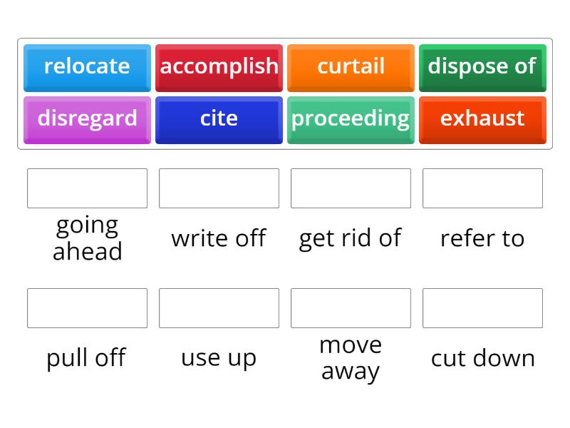 PHRASAL VERBS ACADEMIC ALTERNATIVES - Match up