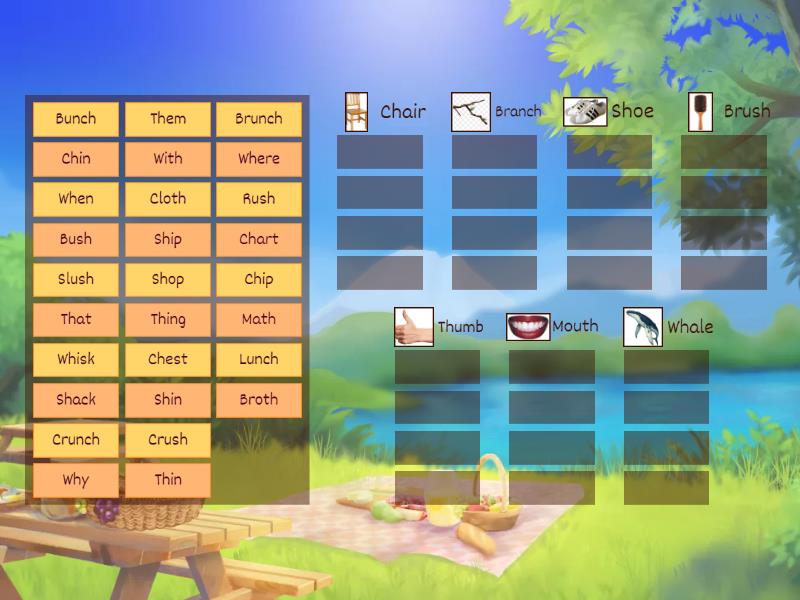 Drag and Sort Consonant Digraphs - Group sort