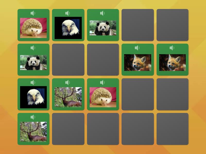 forest animals - Matching pairs