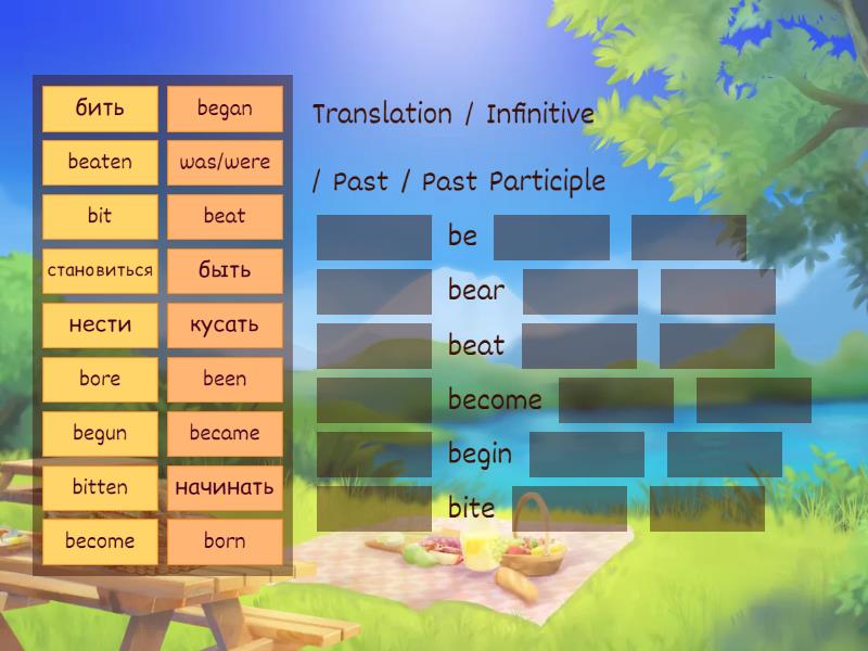 irregular verbs - Complete the sentence