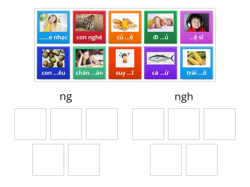 Phân loại ng, ngh - Group sort