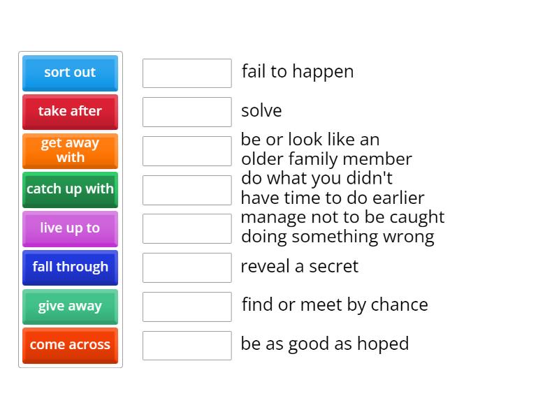 fce phrasal verbs - Match up