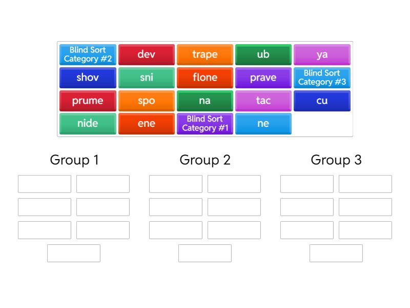 1st Three Syllable Types - Group sort