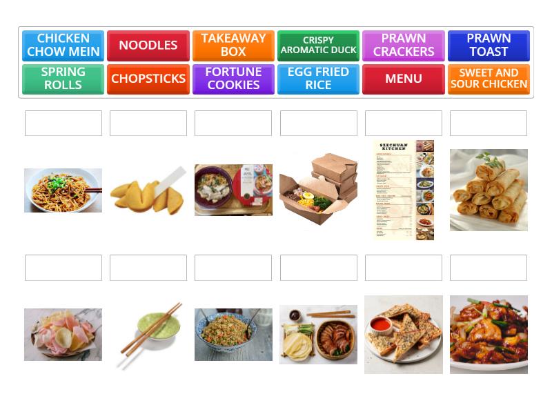 STEP 1: CHINESE FOOD - Match up