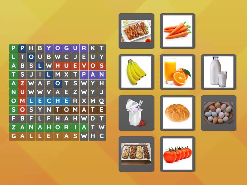 COMIDA - Sopa de letras