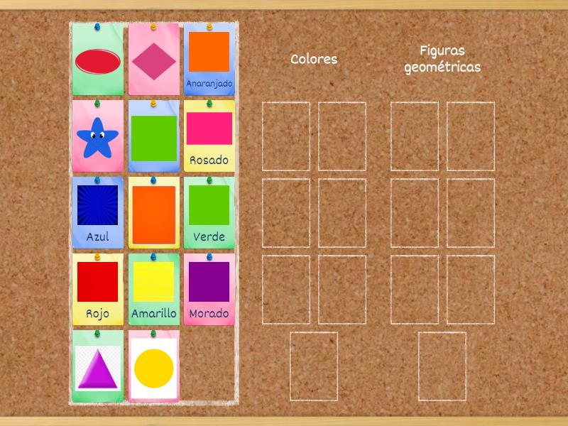 Colores y figuras geométricas - Ordenar por grupo