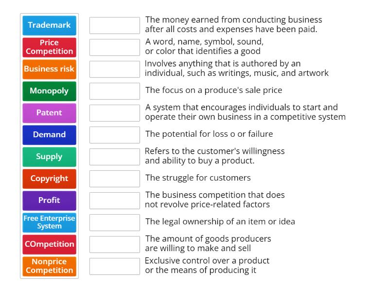 Chapter 5 Vocabulary Game - Match up