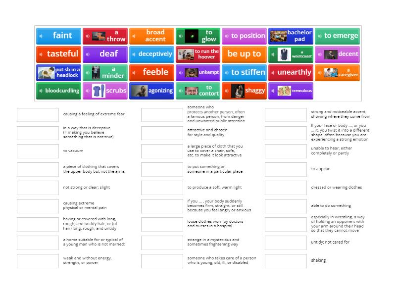 Focus 4 2.4 Reading - vocabulary - Match up