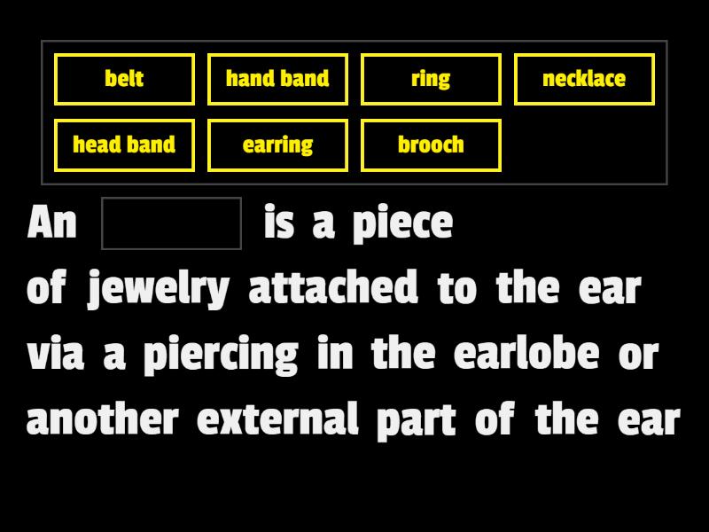 FASHION ACCESSORIES - Complete the sentence