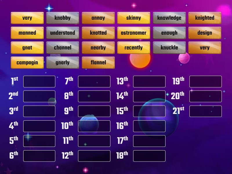 Unit 7 Lessons 6-10 Alphabetical Order (2023-24) - Rank order