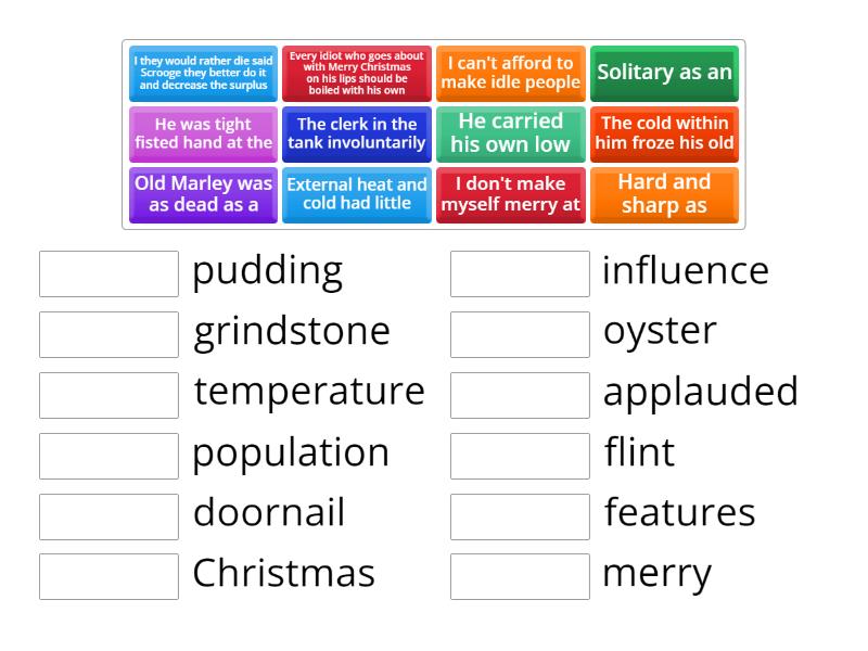 A Christmas Carol Stave 1 - Drag and Drop - Match up