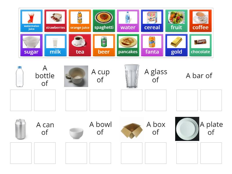 Grade 5 - Quantities - Food - Group sort