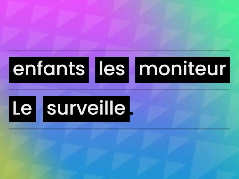 A1. Mets en ordre les éléments. - Unjumble