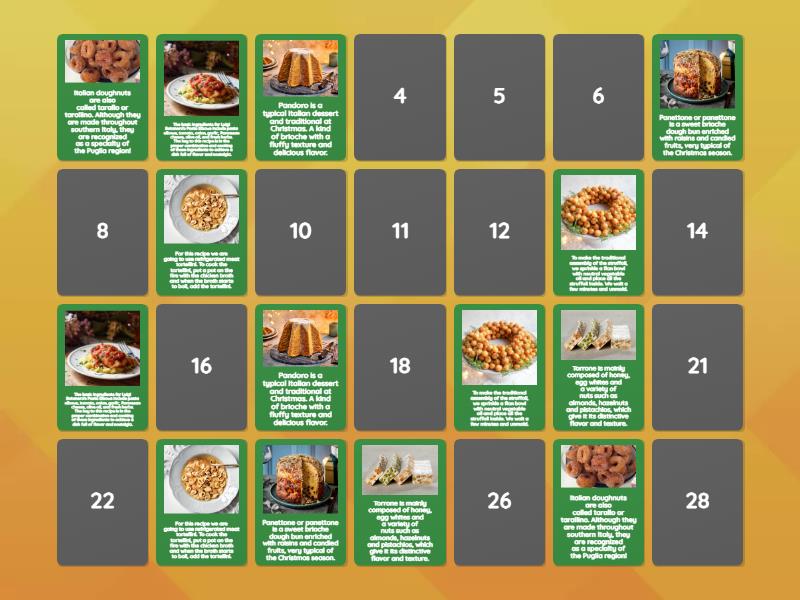 Global New Year's Foods - Matching pairs