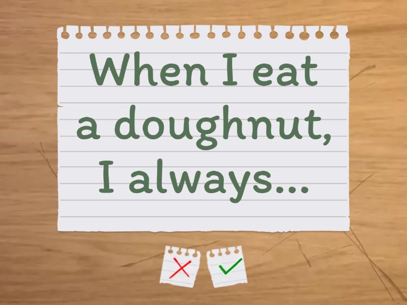 Doughnut- finish sentences - Flash cards