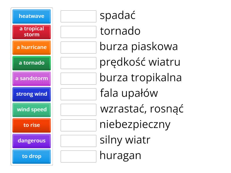 20.02 extreme weather vocabulary - Match up