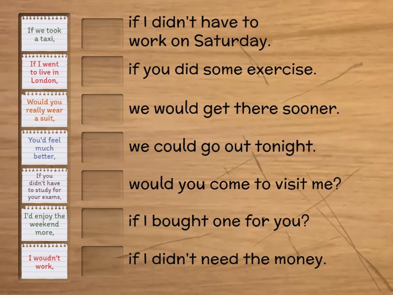 Second conditional NEF, pre-intermediate 9A - Match up