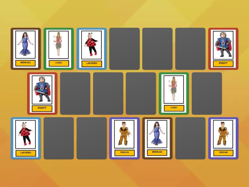 Carnival Costumes Memory Game - Matching pairs