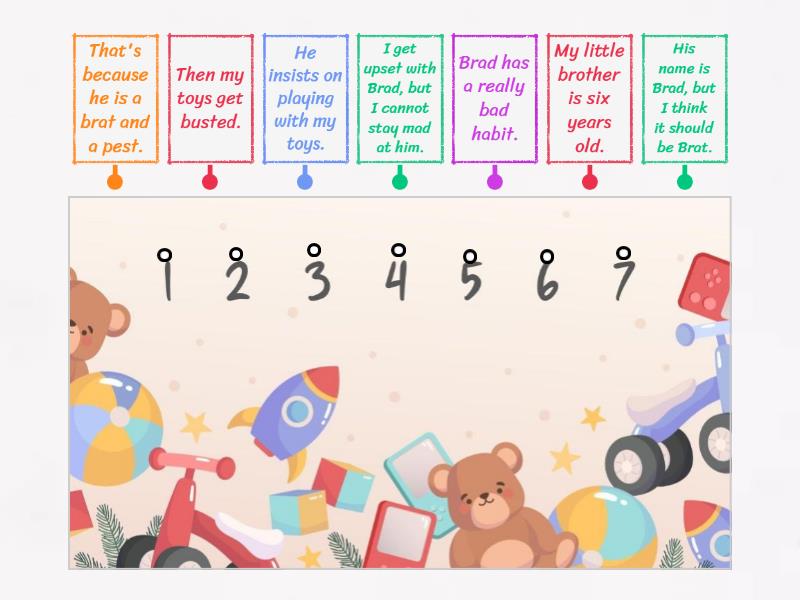 Story Scramble My Brother Brad - Labelled diagram