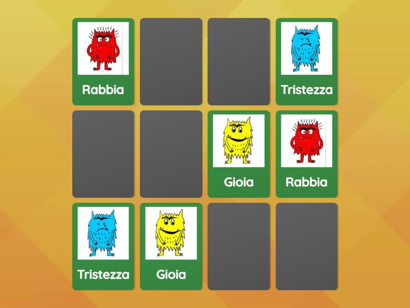 Memory: I colori delle Emozioni - Matching pairs
