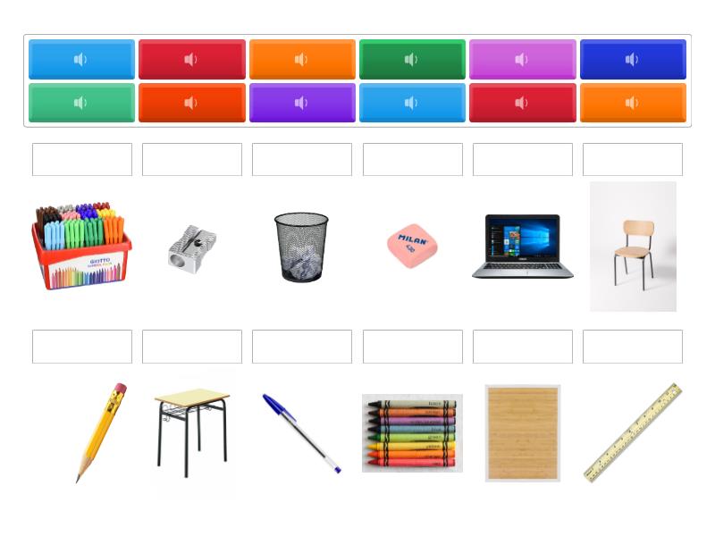 Classroom objects - Match up