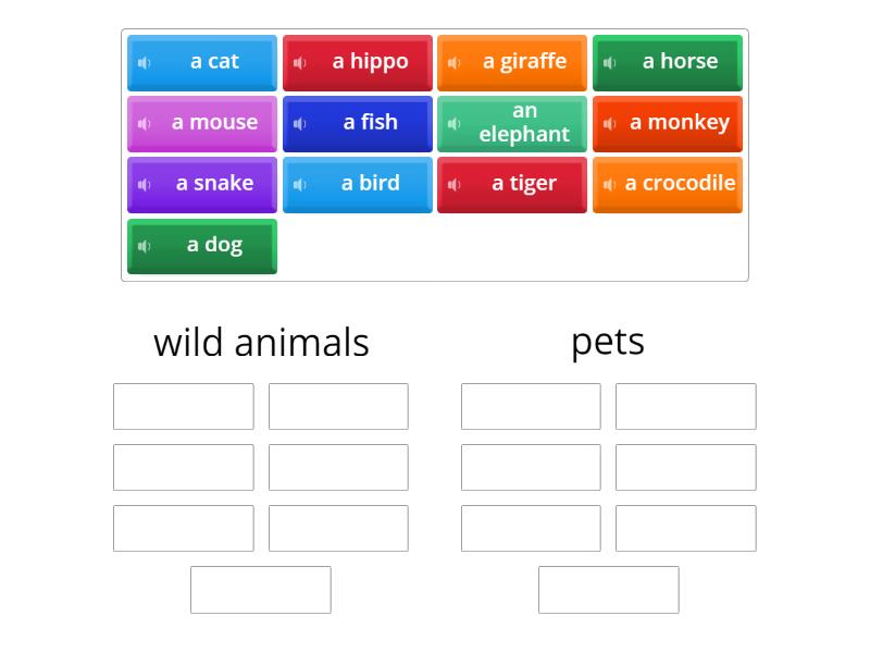 PETS vs WILD ANIMALS - Group sort