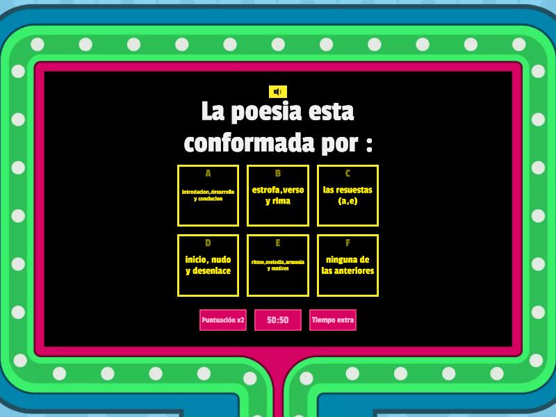 LA POESIA Y SUS PARTES - Concurso de preguntas