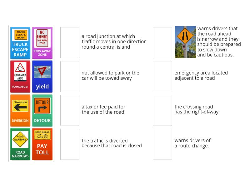 road signs - Match up