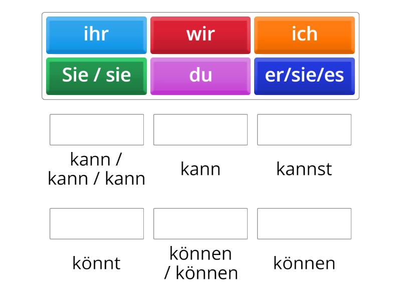Deutsch A1.1 | können - Match up