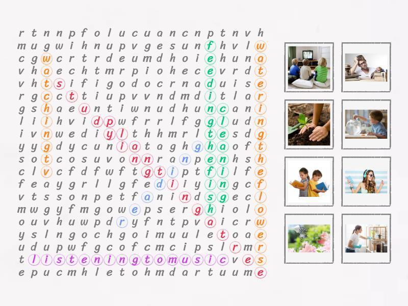 Let's find the ing-verbs !! - Wordsearch