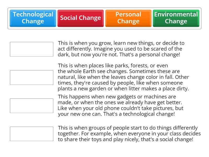 Definition of change - Match up