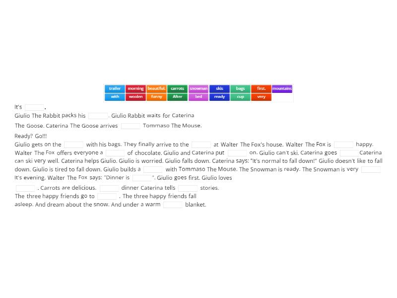 Complete the gaps - Complete the sentence