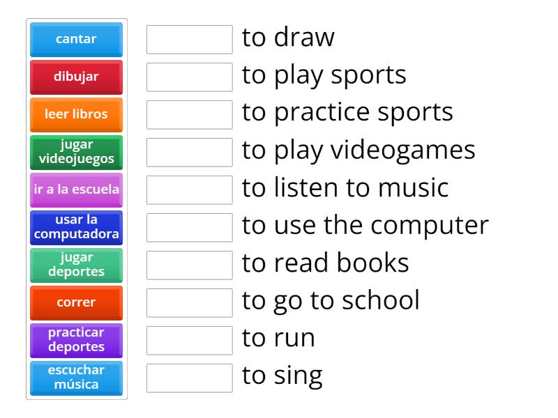 PART 2 INFINITIVES - Match up