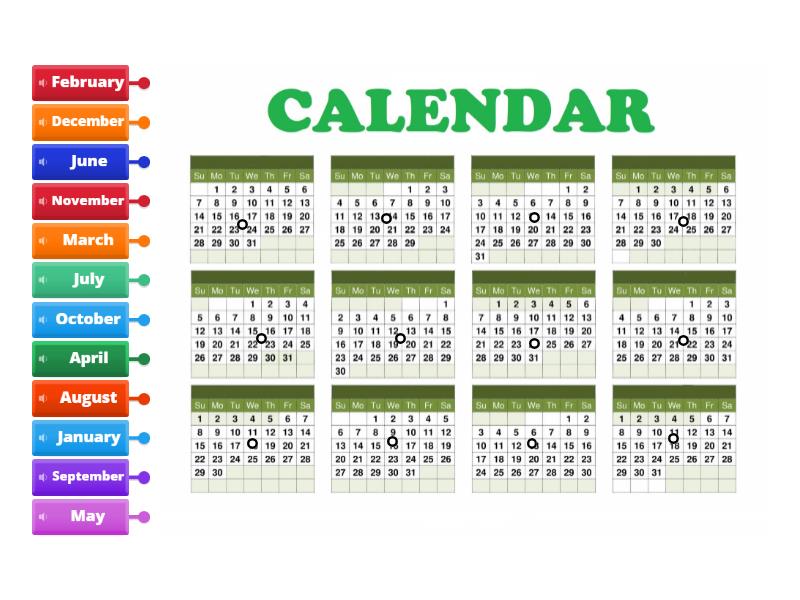 Months of the year - Labelled diagram