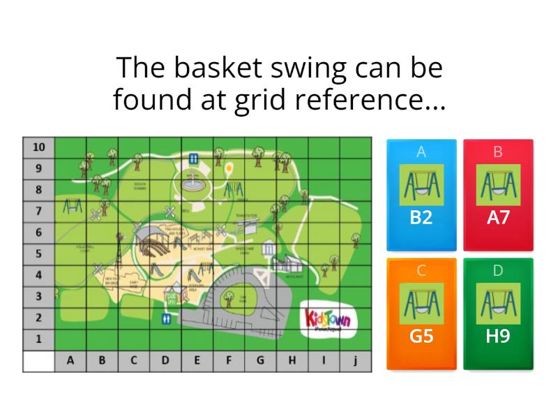 Grid references on a map - Quiz