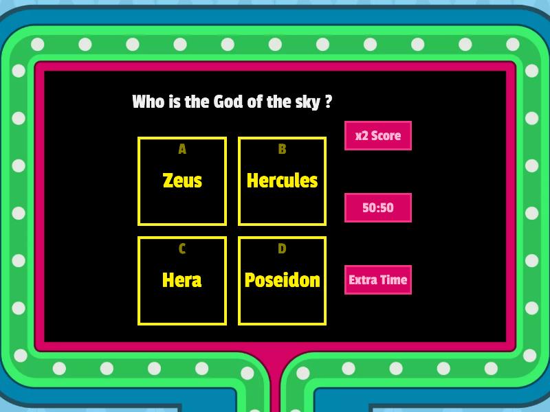 Ancient Greek Gods - Gameshow quiz