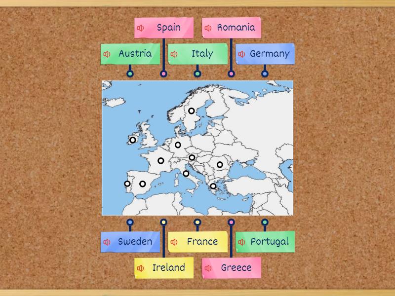 European Union - some Countries - Labelled diagram