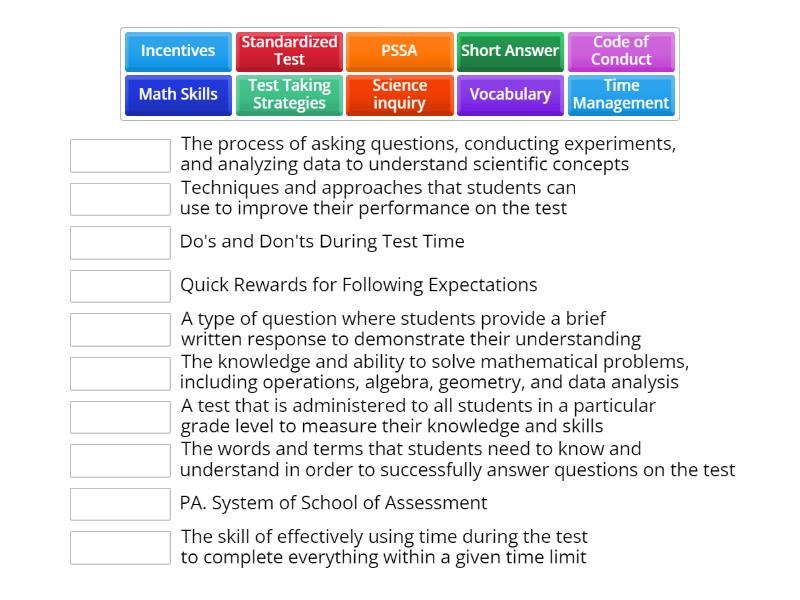 PSSA Prep - Match up